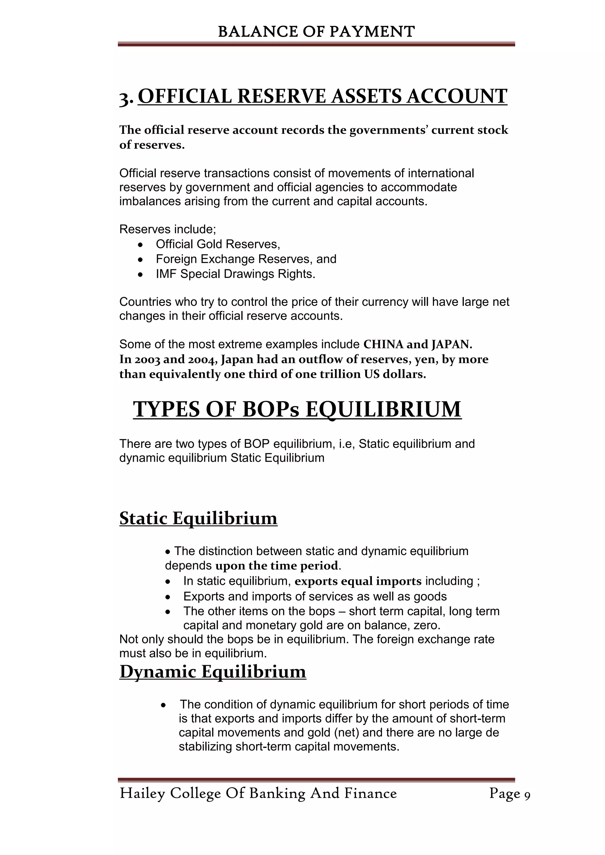 Project of eop (balance of payment) | DOCX