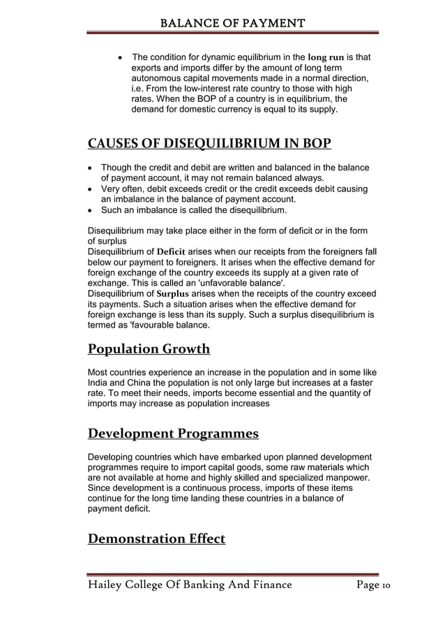 Project of eop (balance of payment) | DOCX