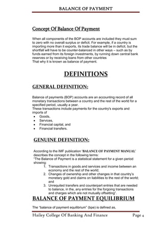 Project of eop (balance of payment) | DOCX