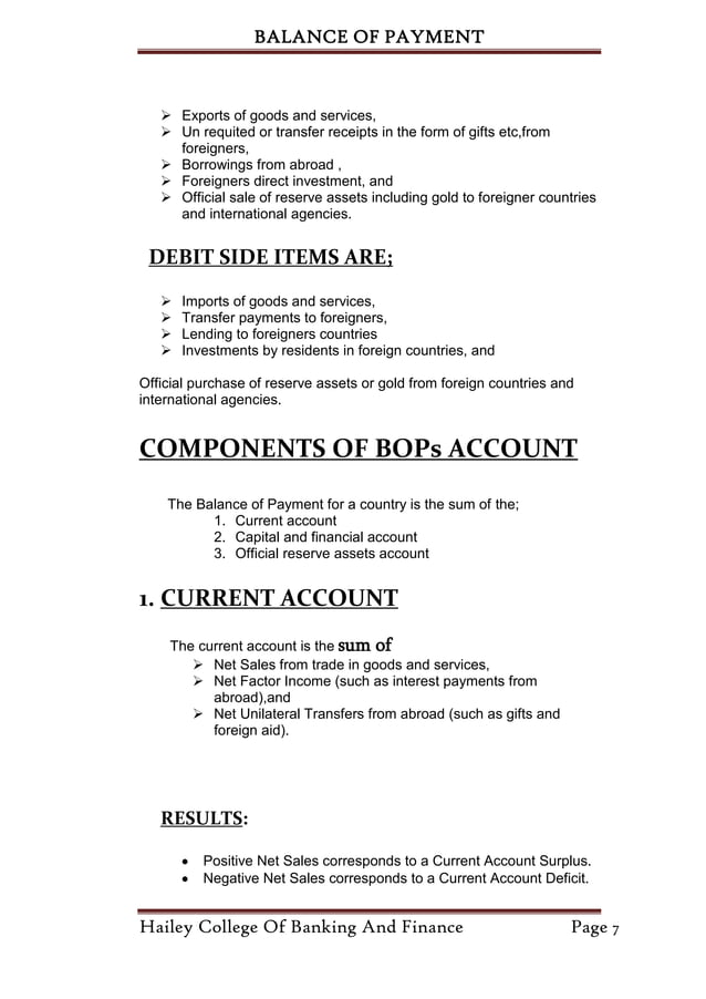 Project of eop (balance of payment) | DOCX