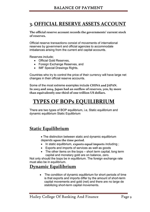 Project of eop (balance of payment) | DOCX