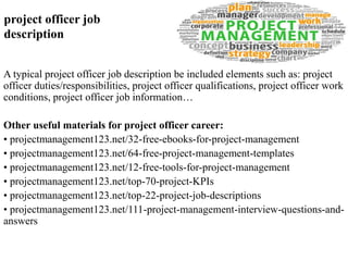 Project officer job description | PPTX