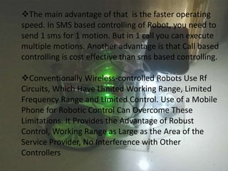 Project on gsm based mobile controlling robot | PPT