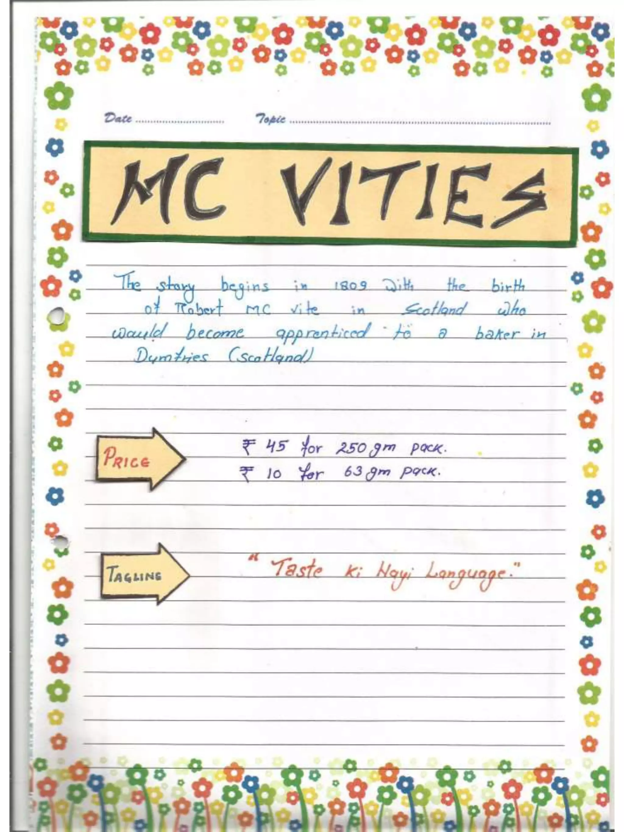 Project on biscuits,business studies project work, 12 class business ...