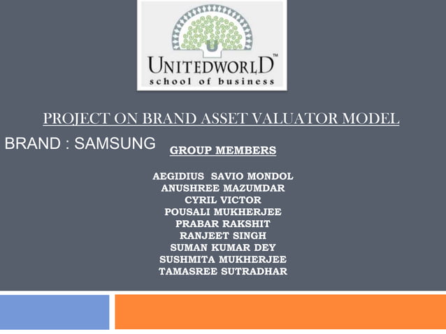 Project on brand asset valuator model of Samsung | PPTX