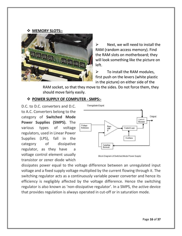 Project on computer assembling | PDF