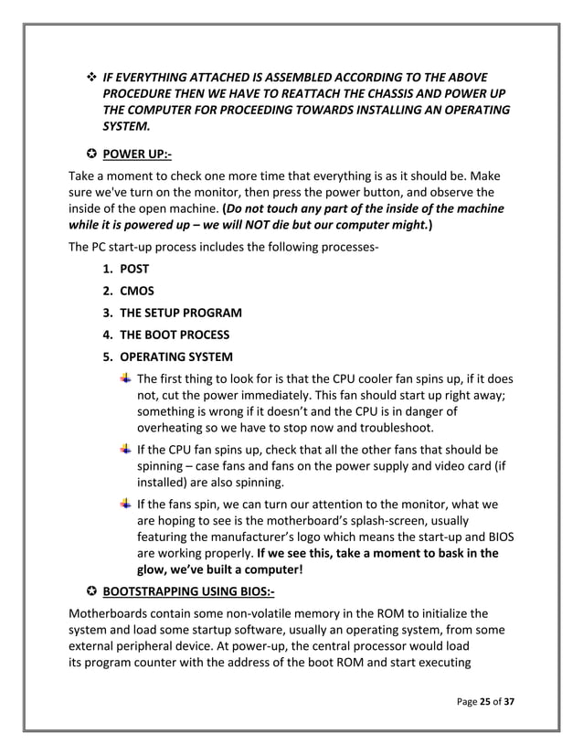 Project on computer assembling | PDF