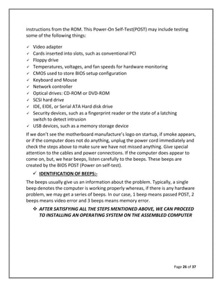 Project on computer assembling | PDF