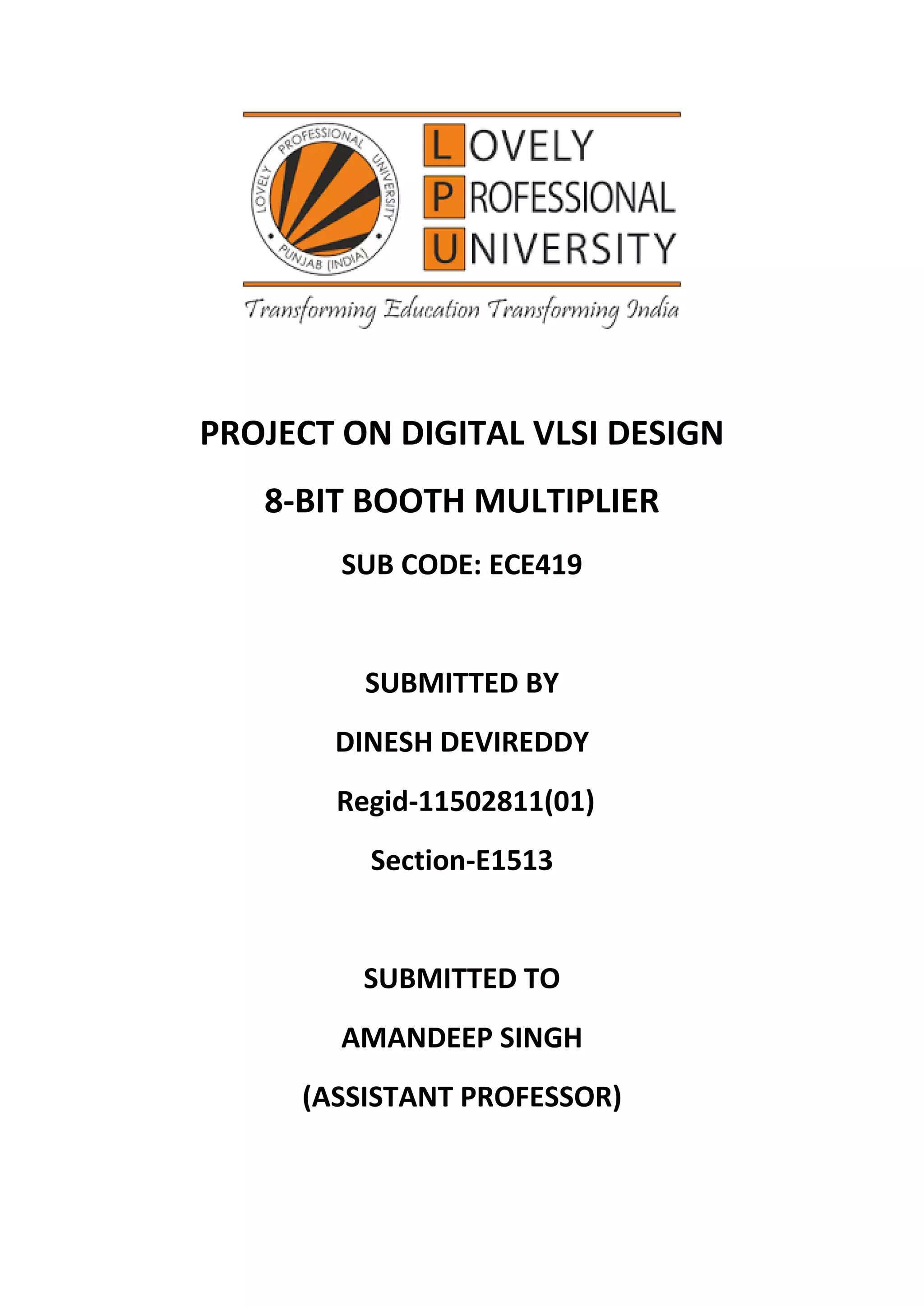 Project on digital vlsi design | PDF
