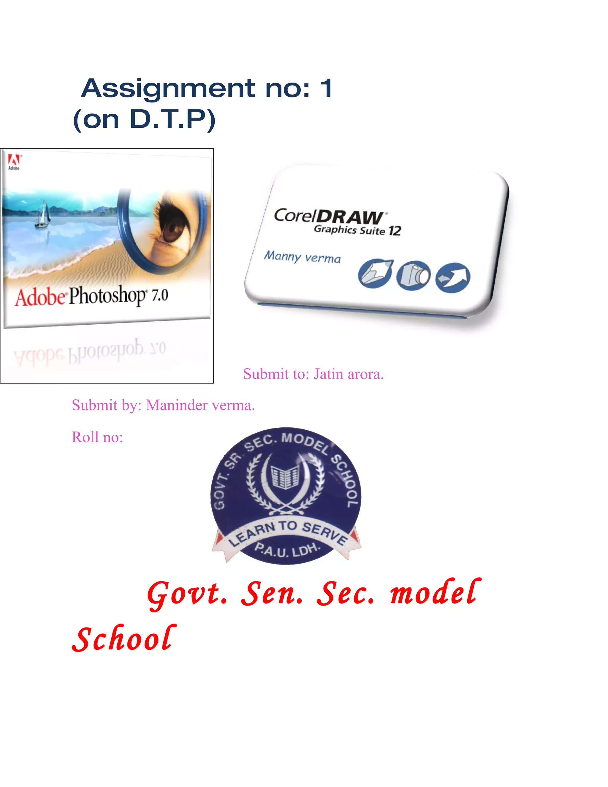 Project on DTP by manny verma | PDF