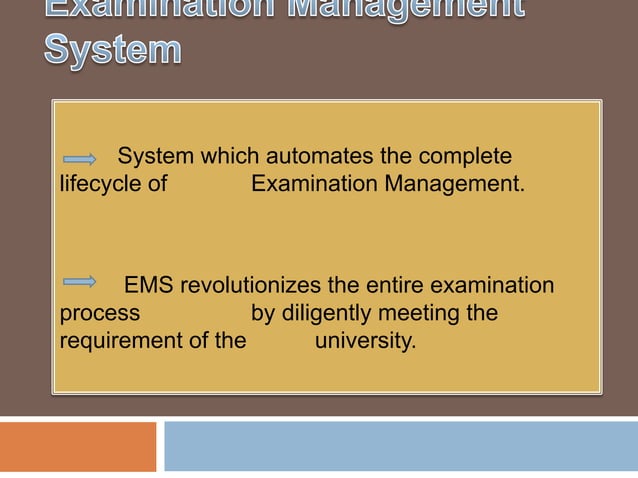 Project on examination management system | PPT