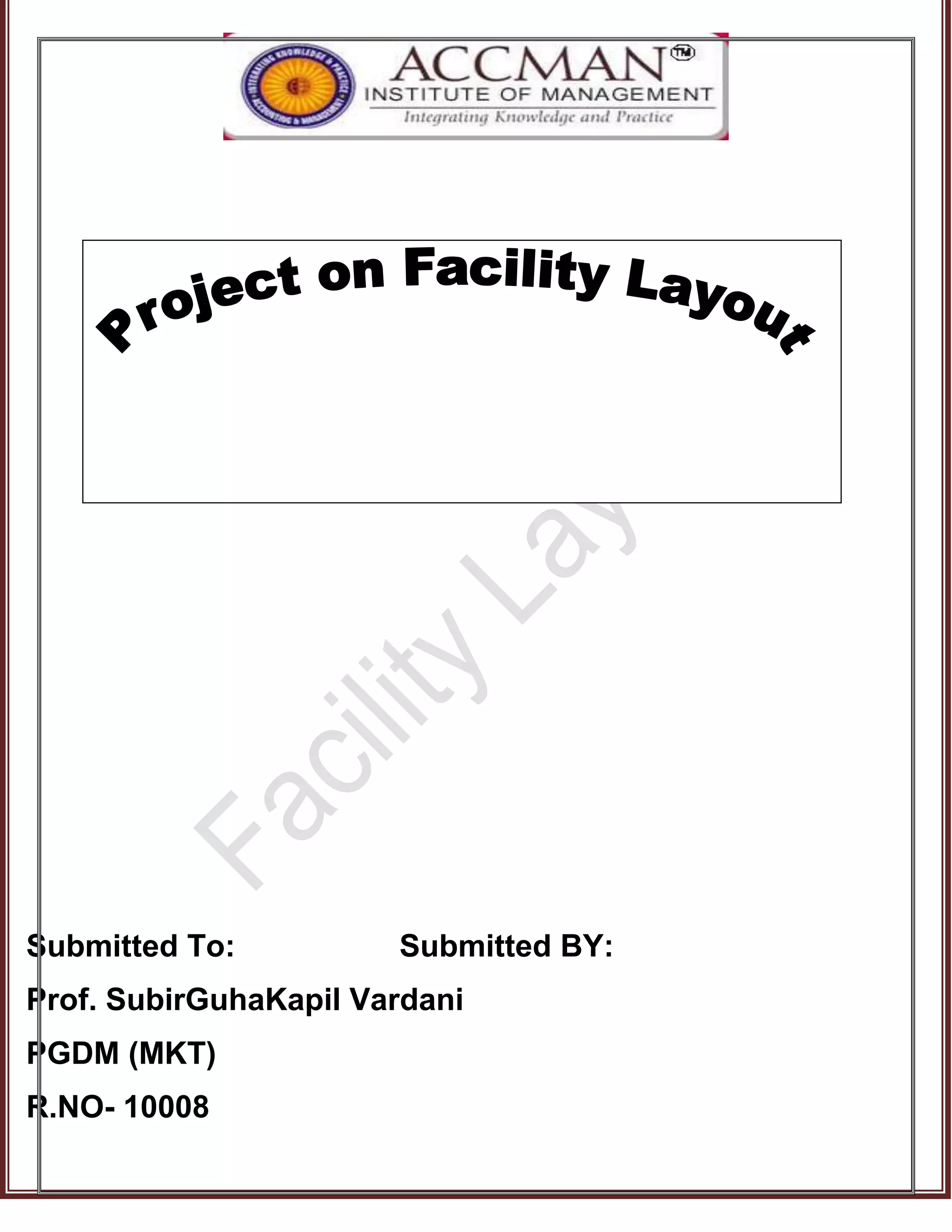 Project On Facility Layout | DOCX