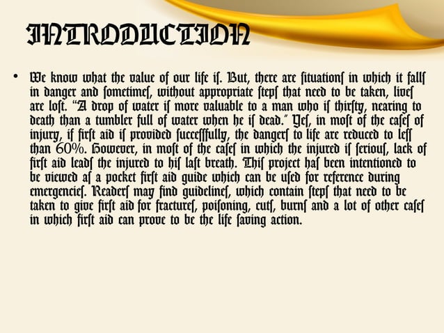 Project on first aid | PPT | First Aid | Injuries