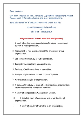 Project on hr | DOCX