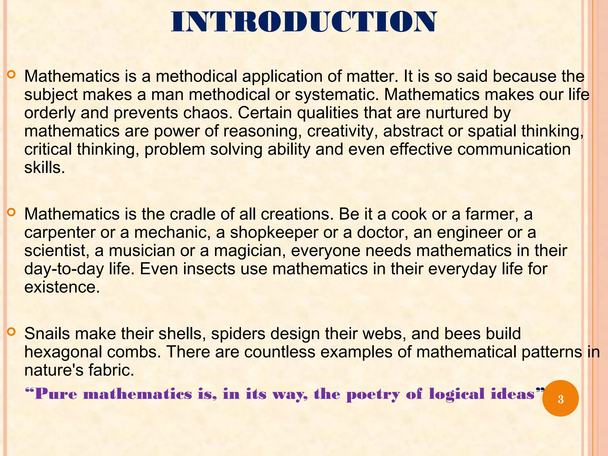 Project on importance of maths in daily life | PPT