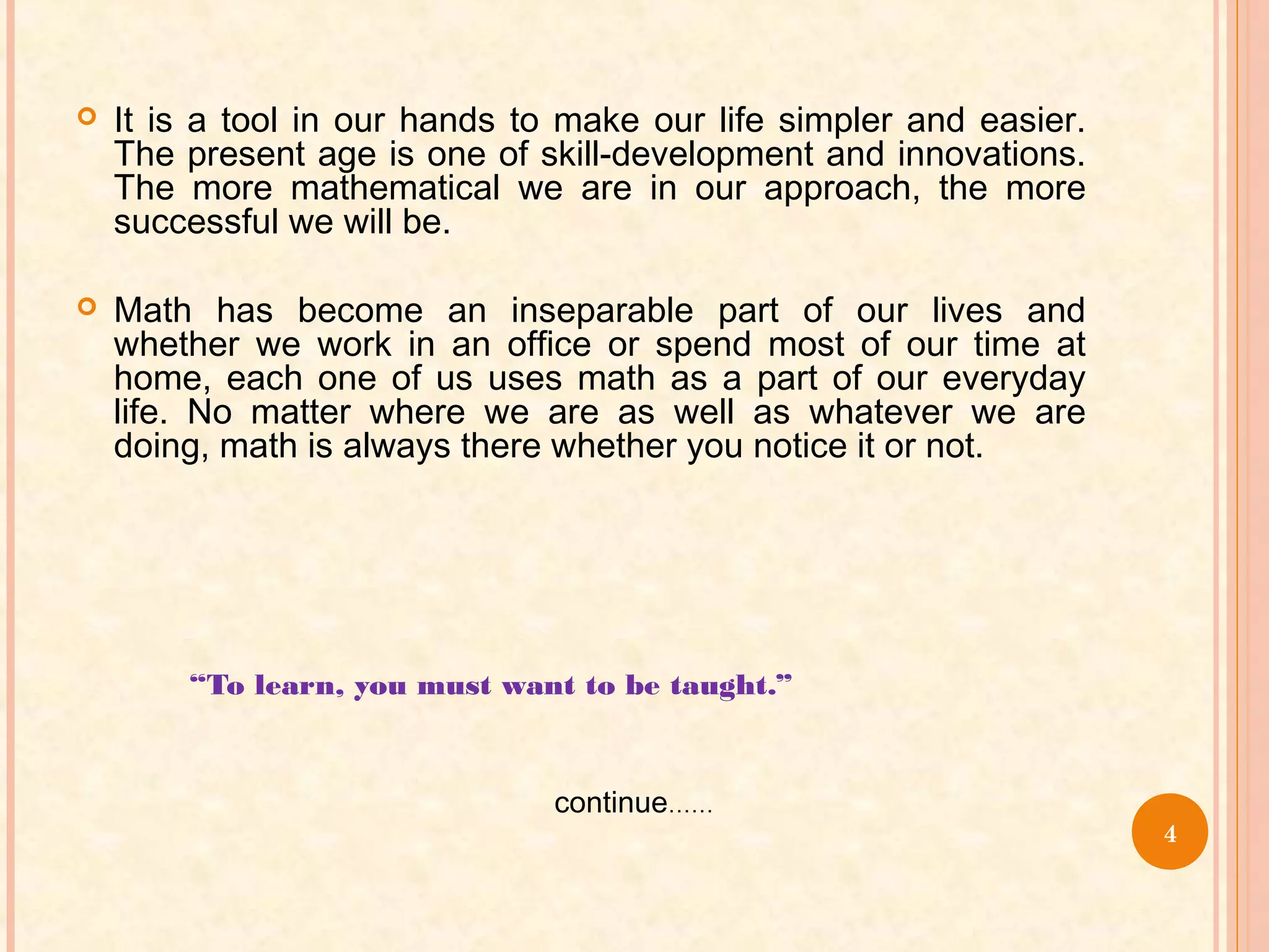 Project on importance of maths in daily life | PPT