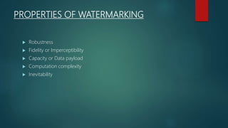 steganography and watermarking | PPTX