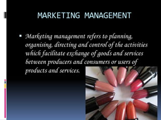PROJECT FOR MARKETING MANAGEMENTFOR CLASS 12 | PPTX