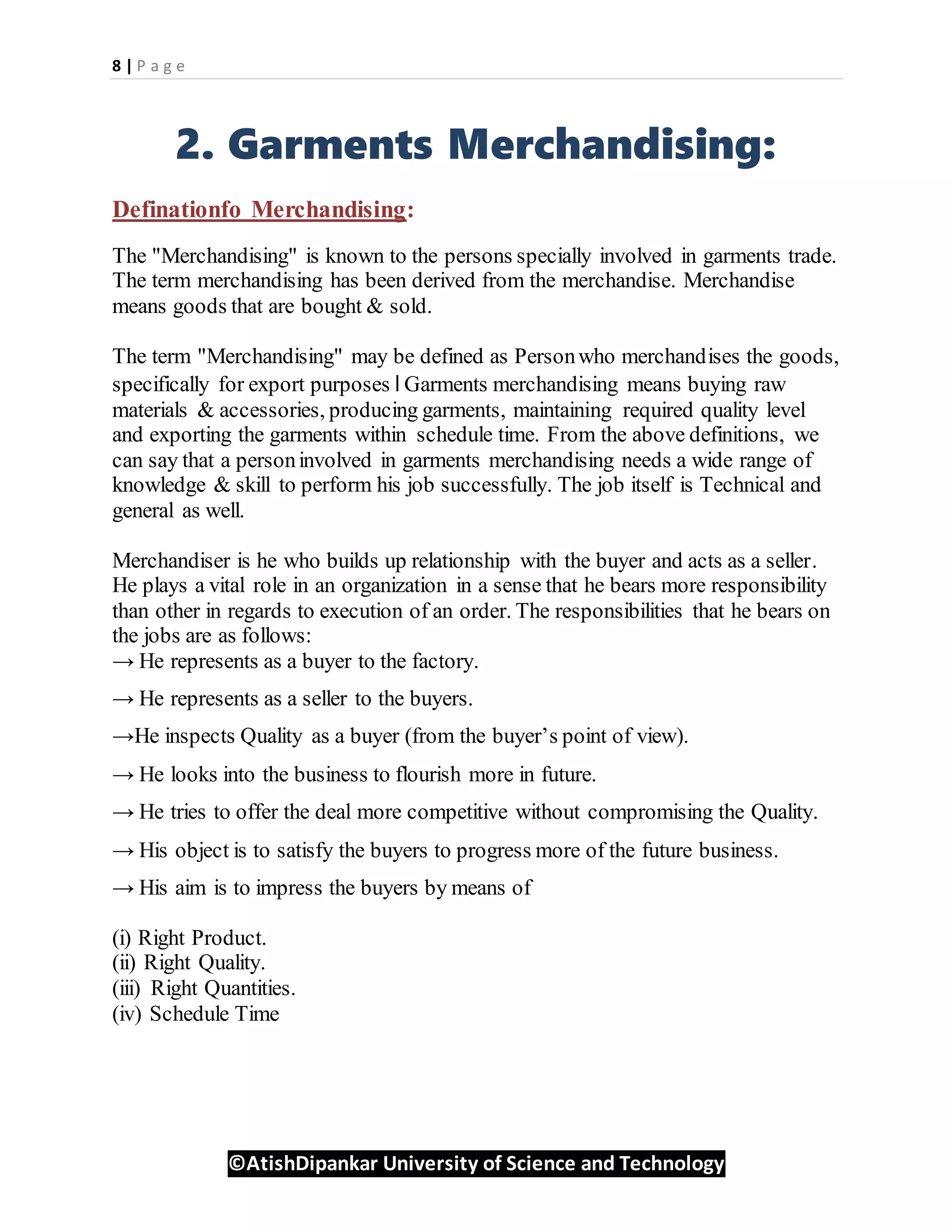 Project on merchandising | DOCX