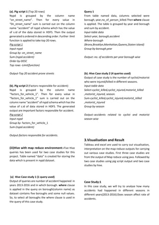 Project on nypd accident analysis using hadoop environment | PDF