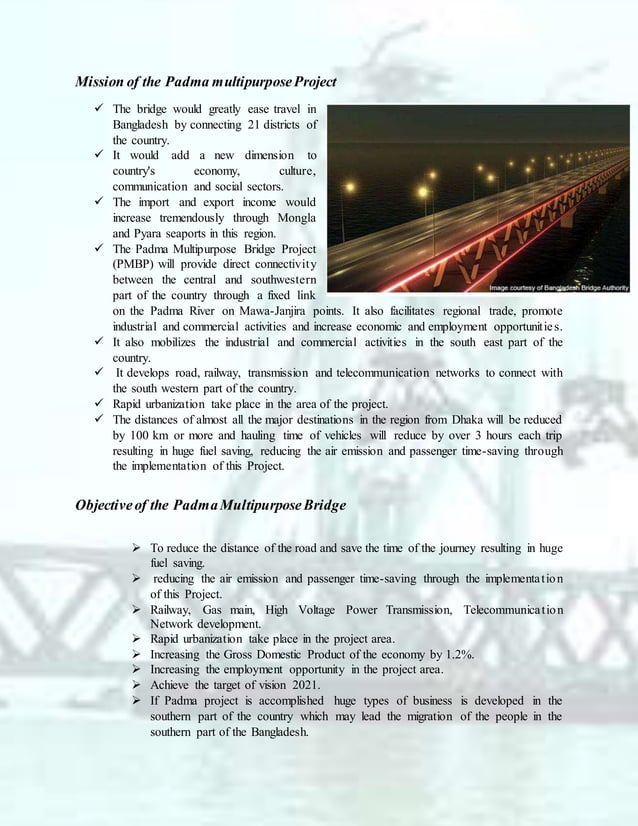 Project on padma bridge | DOCX