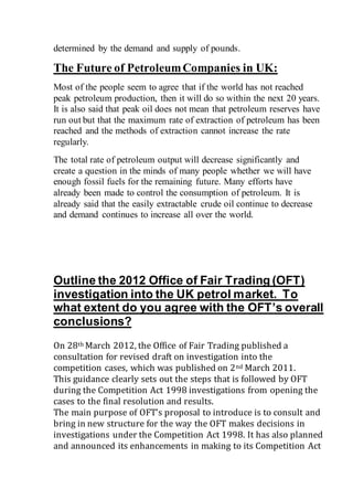 Project on petroleum industries | DOCX