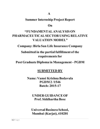Project on pharmaceutical industry | PDF
