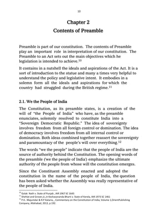 Role of preamble in the interpretation of constitution | PDF