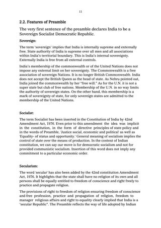 Role of preamble in the interpretation of constitution | PDF
