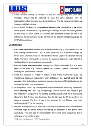 Project On Sales Force Structure Of Hdfc Bank Ltd | DOCX