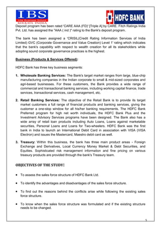 Project On Sales Force Structure Of Hdfc Bank Ltd | DOCX