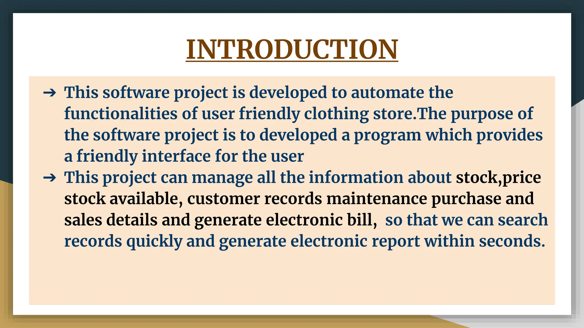 PROJECT ON Saree clothes store management system SUBMITTED BY Devanshi ...