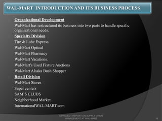 Project on scm at walmart | PPT