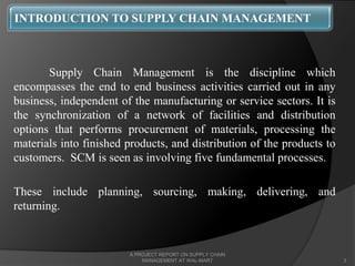 Project on scm at walmart | PPT