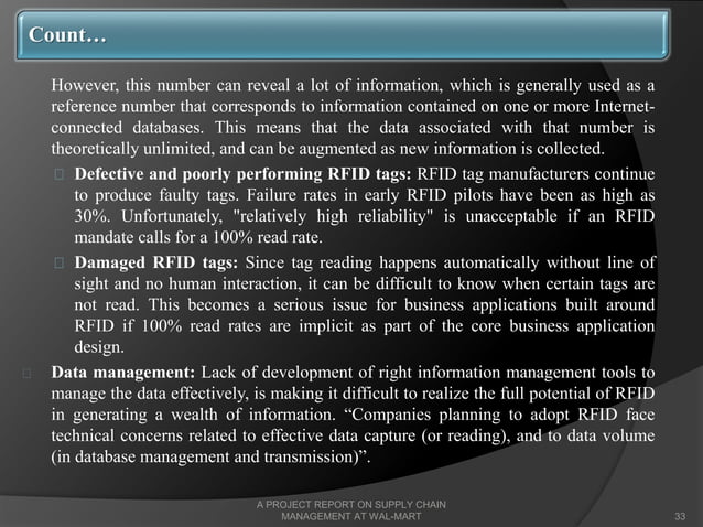 Project on scm at walmart | PPSX | Retail Industry | Industries
