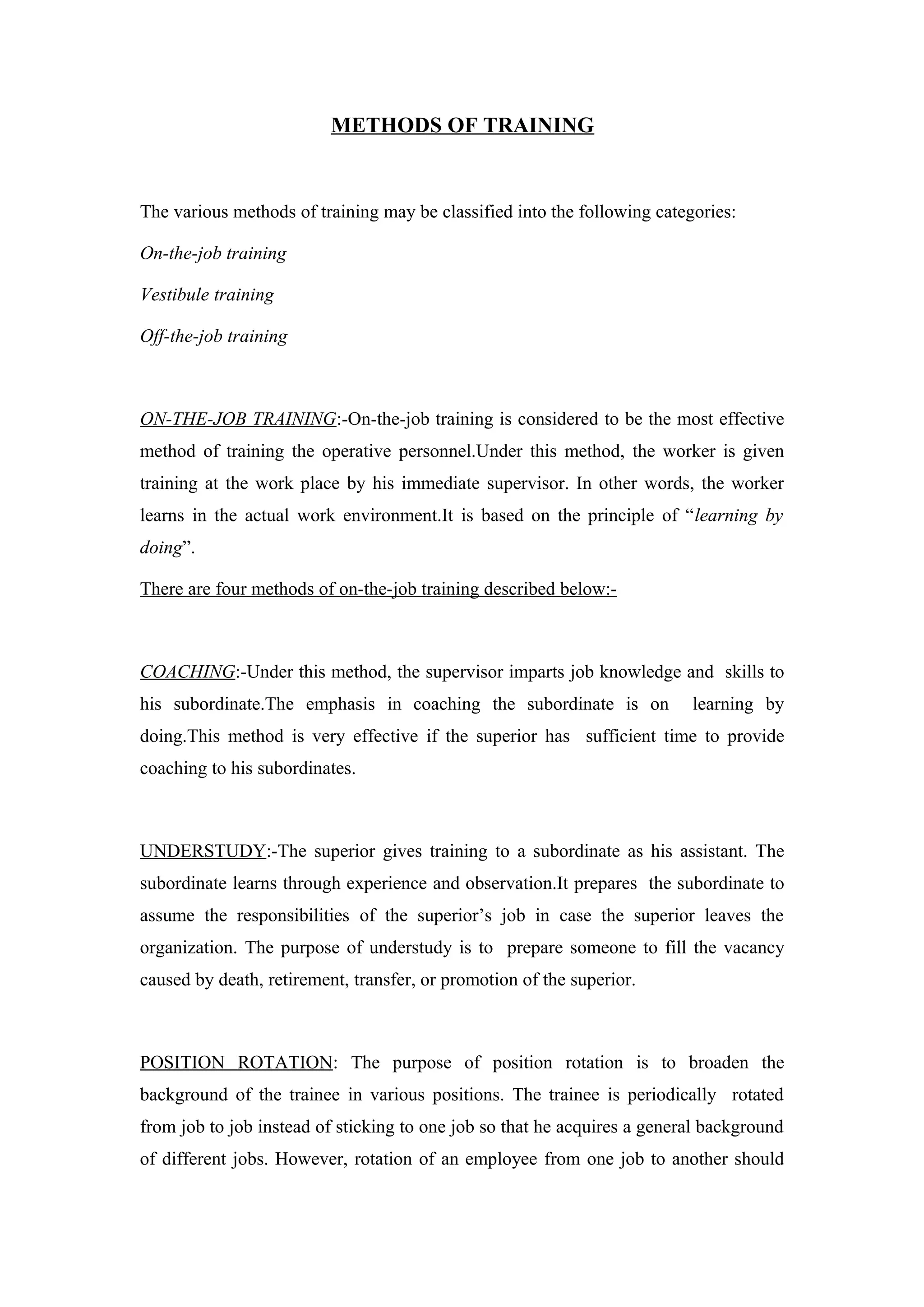 Project on training and development by karan k kamdi (2) | DOC