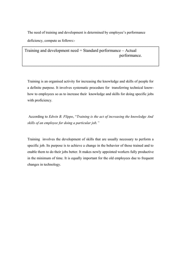 Project on training and development by karan k kamdi (2) | DOC