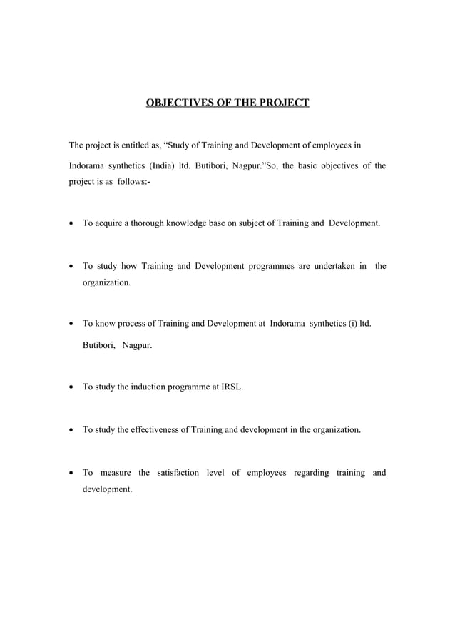 Project on training and development by karan k kamdi (2) | DOC