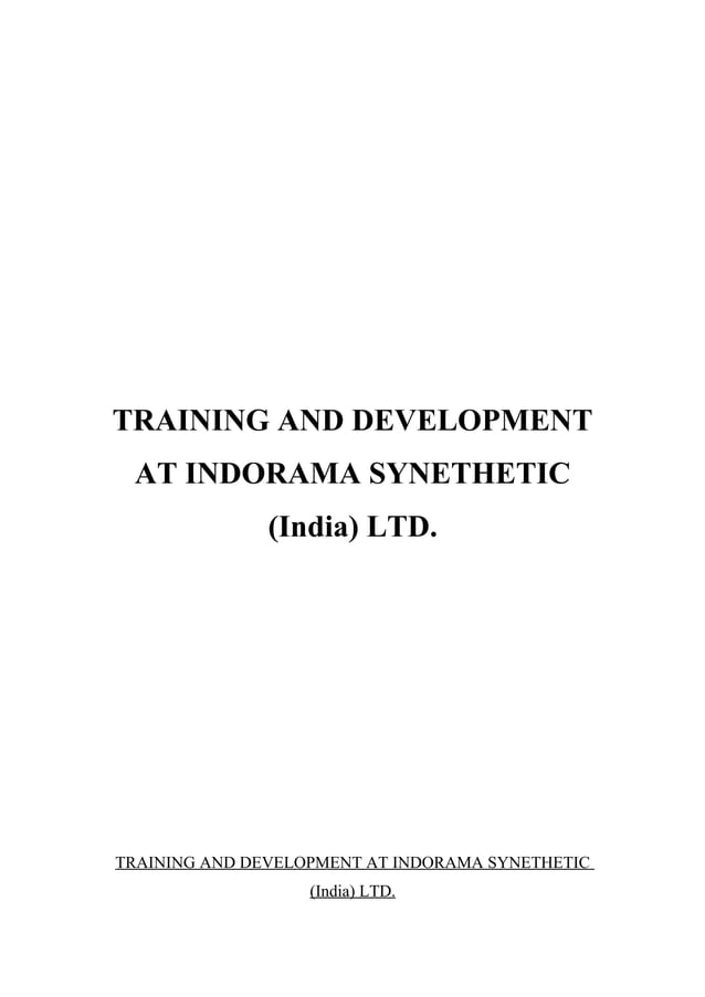 Project on training and development by karan k kamdi (2) | DOC