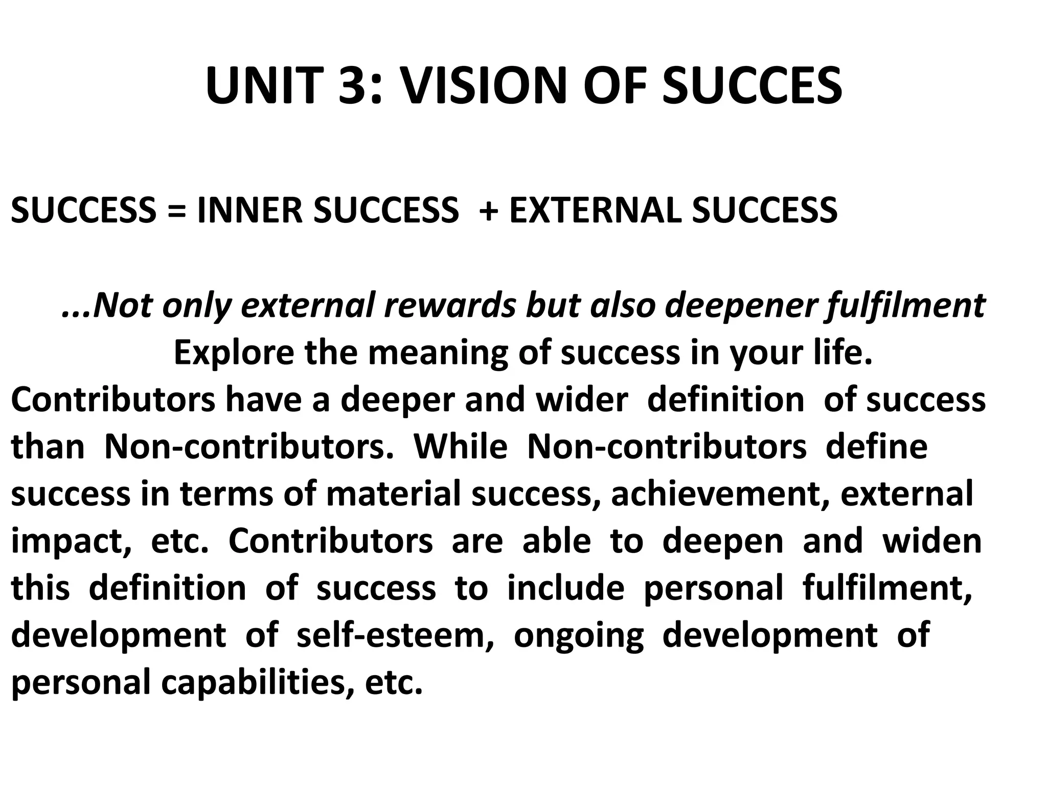 Project on vision of success | PPTX