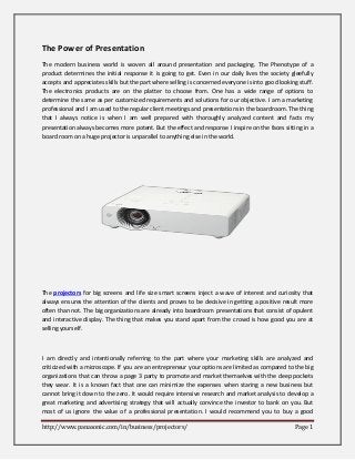 Panasonic Projector | PDF