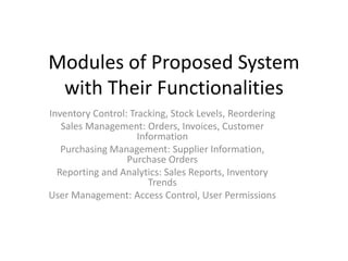 It is an project overview on Inventory Management System for the ...