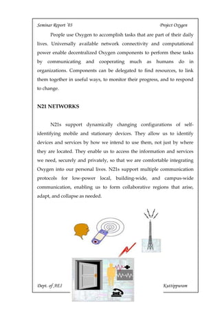 Project oxygen 3 | DOC | Computing | Technology & Computing