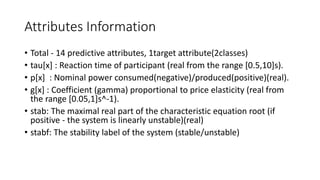 Electrical Grid Stability Simulated Data Set analysis using R | PPTX