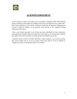 Production process of Shirt | PDF