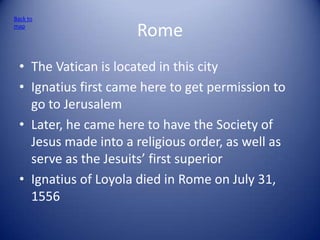 The Life of St. Ignatius | PPTX
