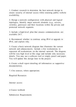 Project Part 1 Network DesignScenarioThe Corporation Te | DOCX