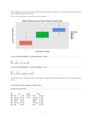 Statistical Inference Course Project Project - Part2 | PDF