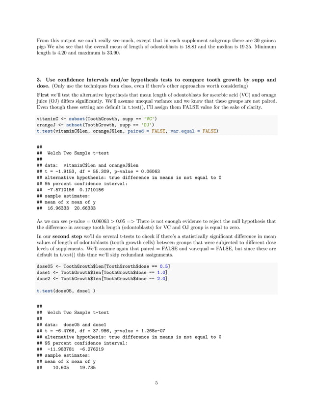 Statistical Inference Course Project Project Part2 Pdf