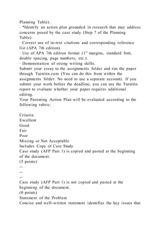 Project part 3 parenting action plan top of formhide assignment | PDF